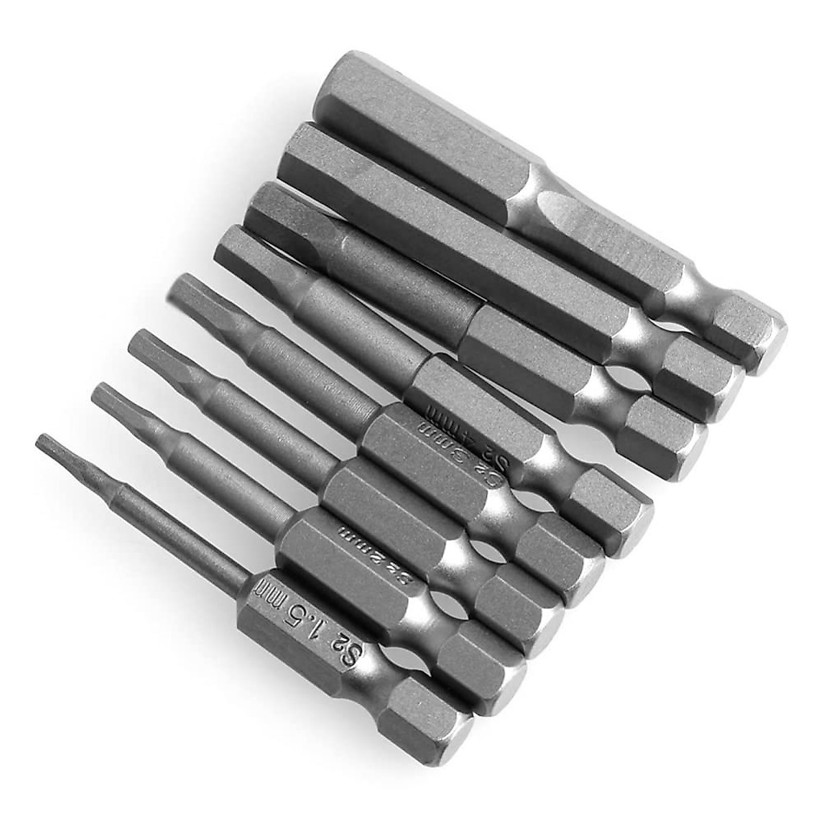 Impact Driver Allen Bits Set Hex Head Bit Long Alan Wrench Key Power Drill 1/4” Quick Change Release Connect Metric t Handle Hecs Drive For Furniture Assembly Tool Kit Screw Driving Bits + Hex Ratchet