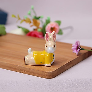 WAIT FLY WAIT FLY Cute Animals Shape Chopsticks Rest Set Spoon Stand Rest Set for Knife Fork Holder-Rabbits-6 PCS