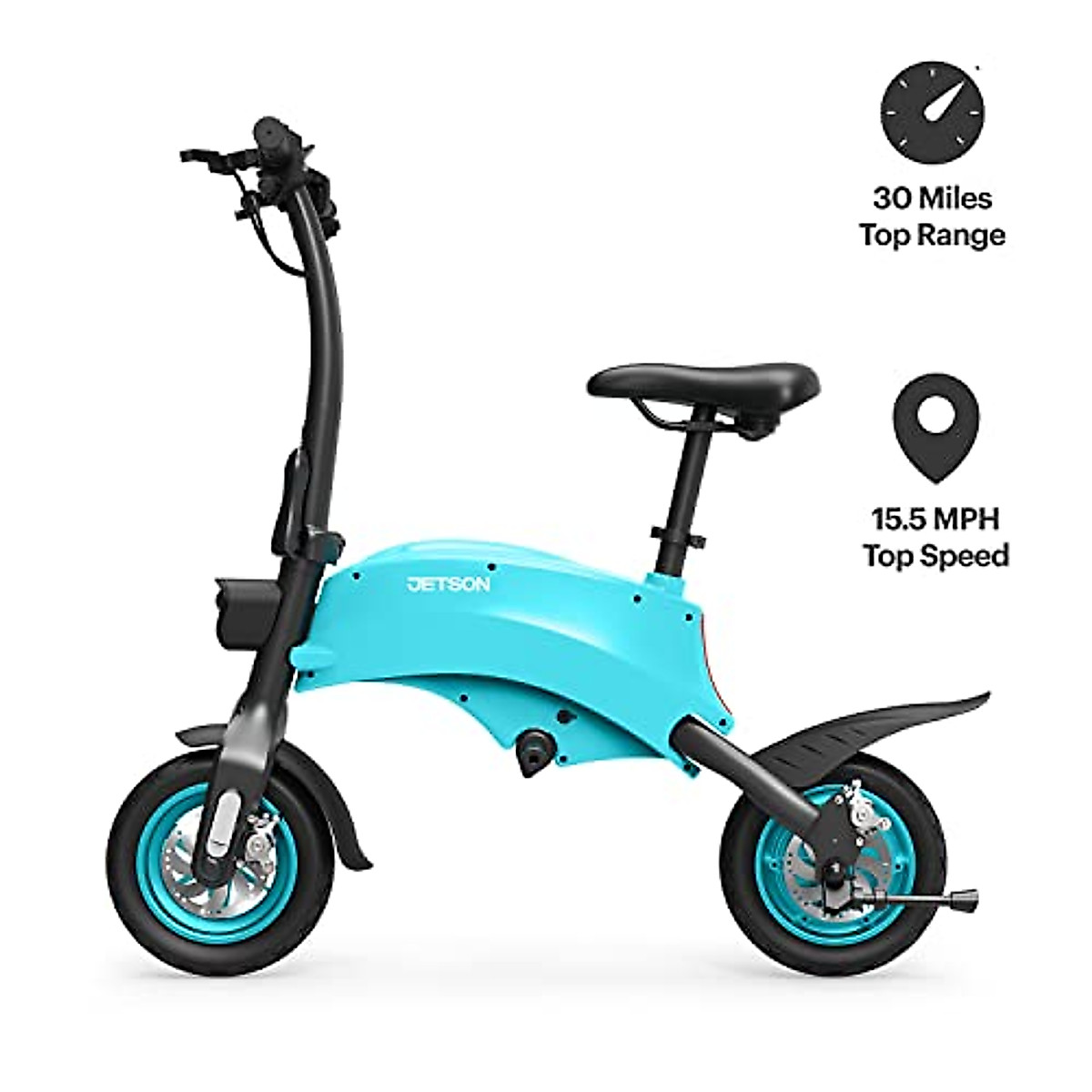 Jetson LX10 Folding Electric Ride-On - Includes Easy Folding Mechanism, 250 Watt Motor, Top Speed of 15.5 mph, Twist Throttle, 10" Wheels, With Pegs, Blue, JLX10-BLU