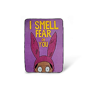 Bob's Burgers Louise Throw Blanket | I Smell Fear On You Quote | Collector's Large Pink Blanket | 64 x 44 Inches