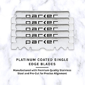 Parker Premium Platinum 1/2 Blades, 400 COUNT/400 BLADES - For Professional Barber Razors, Shavette Razors and Disposable Blade Straight Razors that accept Half of a Double Edge Razor Blade