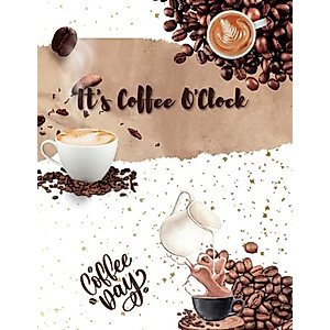 Coffee Lovers Notebook/Journal - 8.5in x 11in - 200 pages
