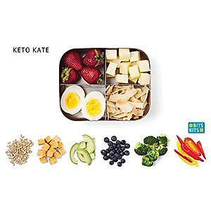 Bits Kits Stainless Steel Bento Box Lunch and Snack Container for Kids and Adults, 4 Sections
