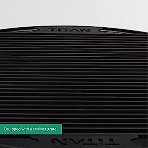 Ash & Ember 42" Cast Iron Cauldron Fire Pit Bowl with Double Hinged Grill Grate-Easy-Lift Handles & Handing Chain, Round Wood Burning Patio Fire Bowl for Backyard Patios