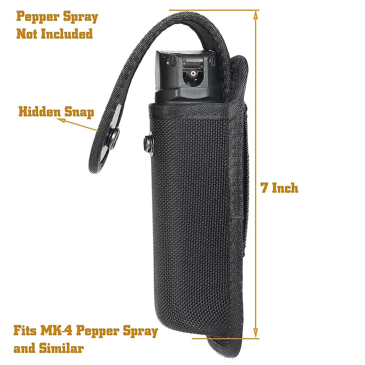 SdTacDuGe Molded OC/Mace Spray Pouch for Duty Belt, OC Spray Holder Pouch with Removable Top Cover and Hidden Snap,Top Flap Police Duty OC Pepper Spray Holder MK3 or MK4 and Similar