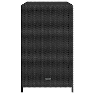 Gecheer Patio Storage Cabinet Outdoor Garden Storage Organizers Black 32.7" x 17.7" x 29.9" Poly Rattan 0223021C