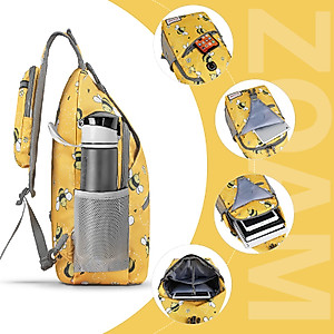 ZOMAKE Sling Bag for Women Men:Small Crossbody Sling Backpack - Mini Water Resistant Shoulder Bag Anti Thief Chest Bag Daypack for Travel Hiking Outdoor Sports (Bee Yellow)