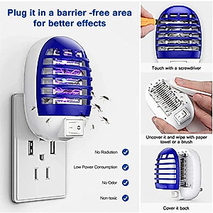 Bug Zapper Indoor Plug-in Mosquito Killer Trap Zapper, Electric Gnat Fly Trap Zapper for House Mini Bug Killer Light Eliminates Flying Pests for Home, Little Gnats (Blue)
