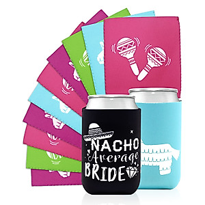 12-Pack Fiesta Bachelorette Party Can Sleeves Nacho Average Bride Can Sleeves Favor for Mexico Bachelorette Party Supplies Final Fiesta Party Decorations