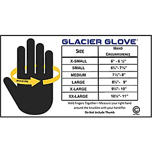 Glacier Glove Unisex Guide Water-Resistant Lightweight Breathable Flexible Adjustable Durable Genuine Leather Palm Hunting Shooting Fishing Safety Glove, Black, Large