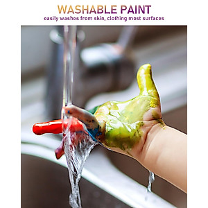 Nicpro 14 Colors Large Washable Paint Set for Kid (16.9 oz,500 ml), Acrylic Bulk Paint Supplies Non Toxic Children Tempera Paint for Art, Craft DIY, Poster & Finger Paint, School, Home,Classroom