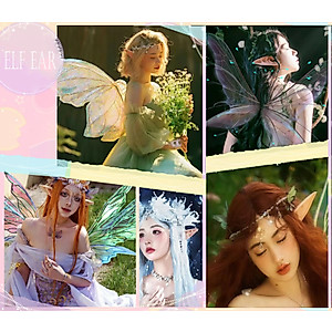 Kbraveo 8 Pairs Fairy Pixie Elf Ears, Latex Elf Ear,Soft Pointed Goblin Ears, Cosplay Ears for Cosplay Halloween Christmas