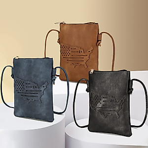 MKF Collection Crossbody Bags for Women Handbag, PU Leather Crossover, Small Shoulder Side Messenger Purse Navy