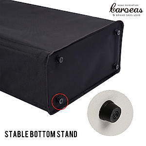 Cloth Clothes Basket, Caroeas 24" Handy Hanging Laundry Basket Tall & Slim Hamper Waterproof Laundry Bag Collapsible Travel Laundry Bag with Breathable Mesh Cover & Soft Handle Laundry Hamper (Black1)