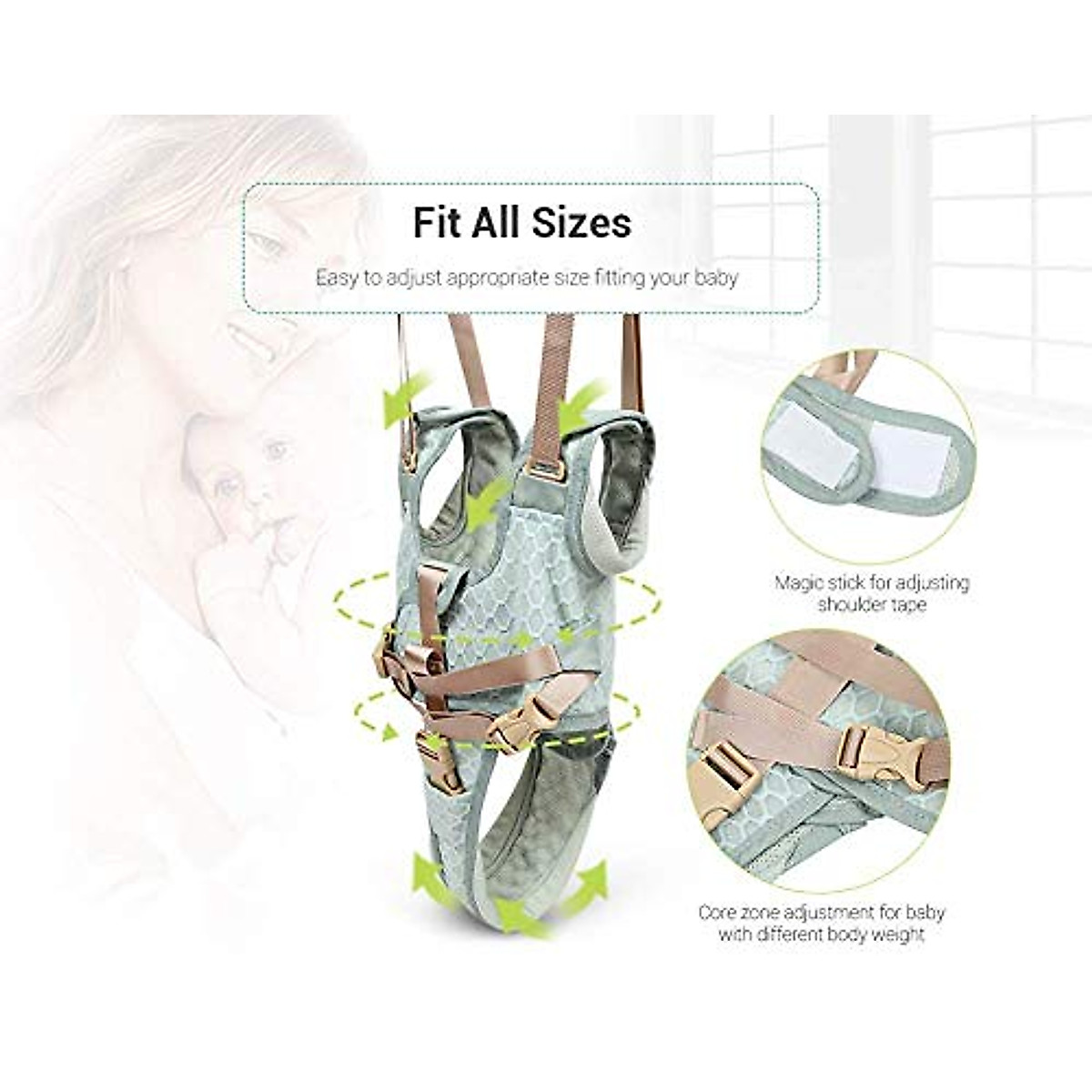 UBRAVOO Handheld Baby Walker Kids Toddler Walking Baby Toys Adjusted Baby Learning Walker Harness Keeper Walking Belt Walk Assistant,Great Gift for 7-24 Months Baby, Blue