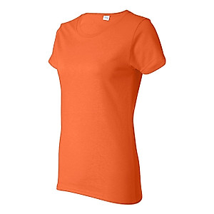 Gildan Women's Heavy Taped Neck Comfort Jersey T-Shirt, Orange, X-Large