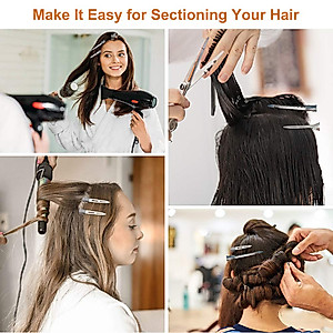 HiJeaton 60Pcs Metal Duck Billed Hair Clips for Women Styling Sectioning, Silver Hair Pins for Long Hair, Alligator Curl Loc Clips for Thick Hair Roller, Salon, Bows DIY