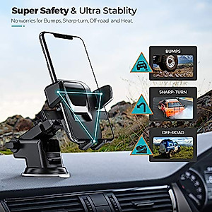 ORIbox Car Phone Mount, Dashboard Car Phone Holder, Washable Strong Sticky Gel Pad Fit for All Cell Phones