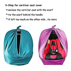 2 Pack Nursing Cover Breastfeeding Cover Breast Feeding Cover ups Infinity Scarf, JTSN Lightweight Soft Breathable Udder Cover Light car-seat Stroller Canopy mom Baby Essentials (Teal Fuchsia)