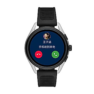 Emporio Armani Men's Smartwatch 3 Touchscreen Aluminum and Rubber Smartwatch, Black and silver-ART5021