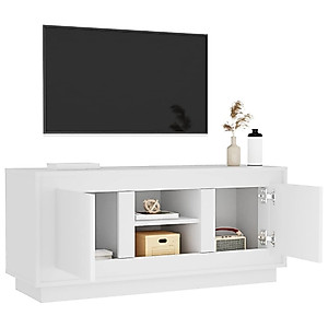 GaRcan TV Cabinet Media Furniture Sideboard Entertainment Centre TV Console Media Unit HiFi Cabinet Concrete Grey 102x35x45 cm Engineered Wood (White)