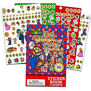 Super Mario Mini Backpack for Boys - Super Mario School Bag Bundle with 11" Mario Mini Backpack Plus Water Pouch, Mario Stickers, More (Mario Preschool Backpack)