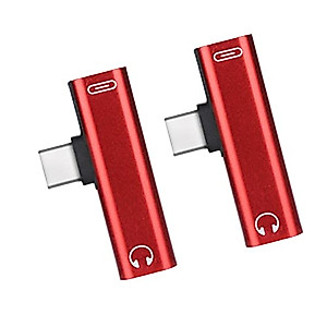 OSALADI 2pcs Type C Audio Adapter Type C Earphone Adapter USB Headphones Telephone headsets Type C Charging Converter USB to 3. 5mm Audio Adapter 2 in 1 Charge Splitter Dispenser Equipment