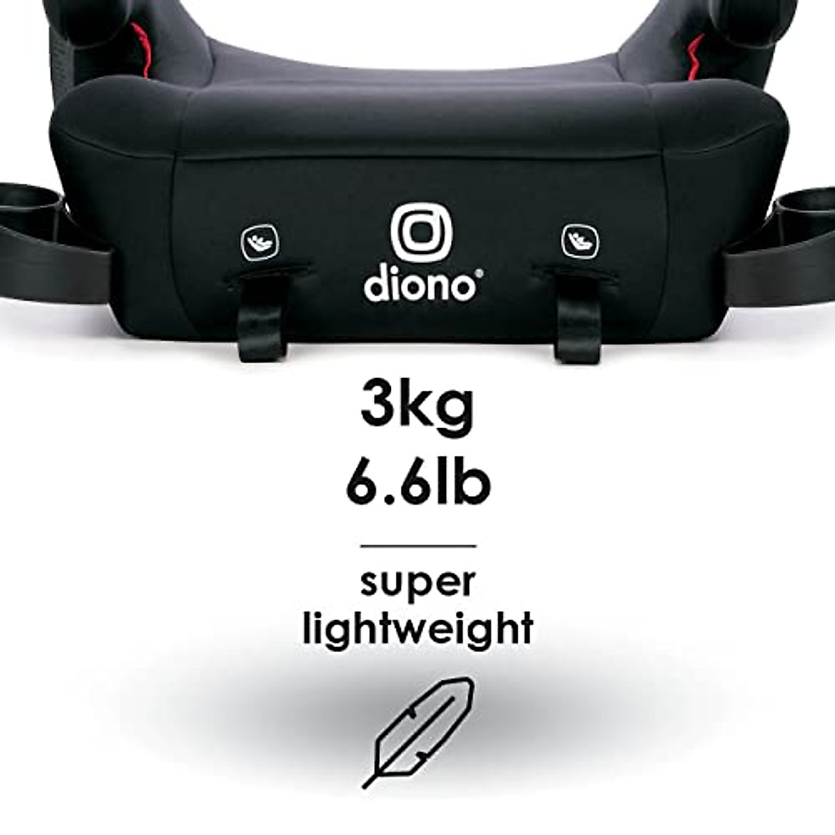 Diono Solana 2 XL 2022, Dual Latch Connectors, Lightweight Backless Belt-Positioning Car, 8 Years 1 Booster Seat, Black