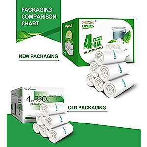 Clear Small Trash Bags - 4 Gallon Garbage Bags FORID Wastebasket Bin Liners 330 Count Plastic Trash Bags for Bathroom Bedroom Office Trash Can 15 Liters