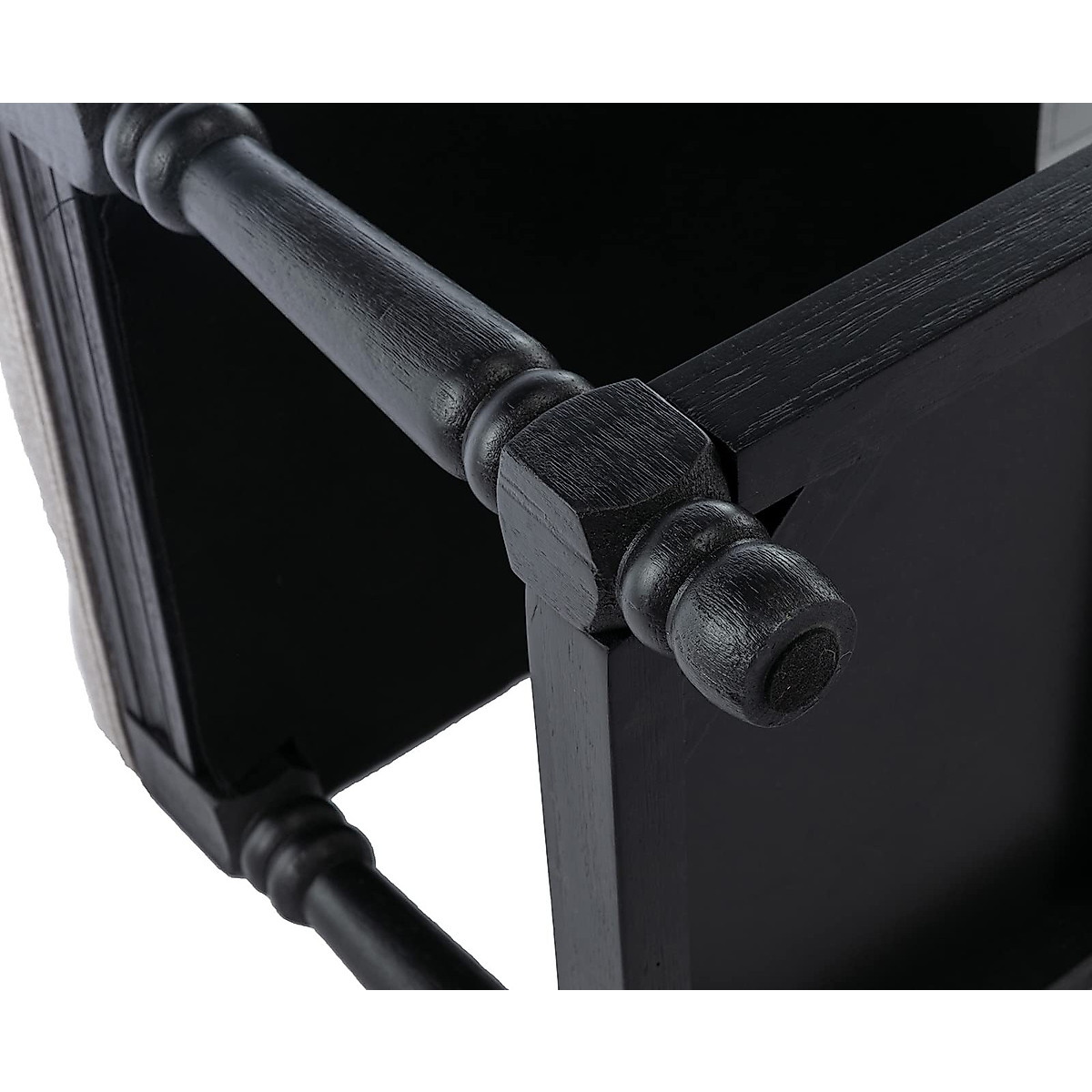 Guyou Farmhouse Storage Bench End of Bed Bench for Bedroom with Shelf 6 Foot, Fabric Upholstered Bench French Country Tufted Bench for Living Room Mudroom Black Washed Wood (Cream, 45”Lx19”Hx15.8”W)