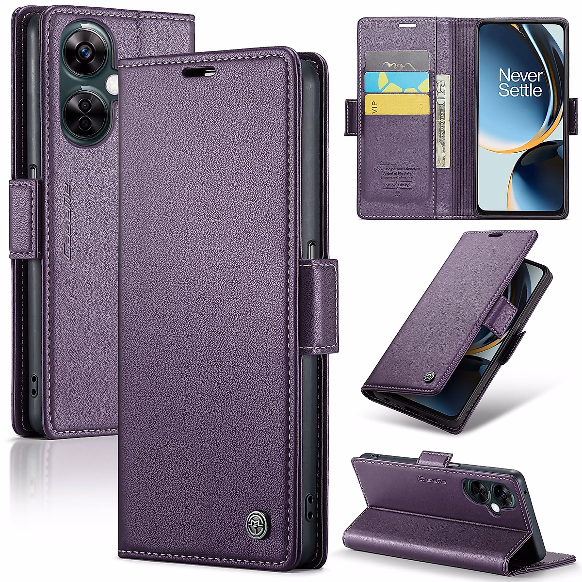 Taneny for Oneplus Nord N30 5G Case,[RFID Blocking] PU Leather Wallet Flip Folio Case with Card Holder Kickstand Shockproof Phone Cover for Oneplus Nord N30 5G 2023 (Purple)