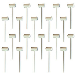 NUOBESTY Wooden Hammers Mallet Solid Wood Flat Head Kids Hammering and Pounding Toys, Pack of 20