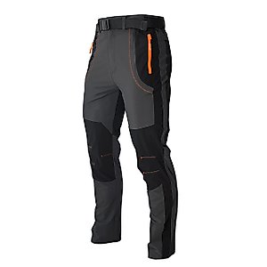 Kuseeker Mens Stretch Work Hiking Pants Quick Dry Lightweight Waterproof Outdoor Travel Climbing Fishing Pants Gray 36