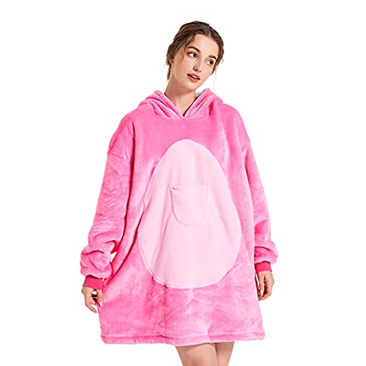 Oversized Hoodie Blanket For Women Animal Sweatshirt hooded for Adults Wearable Blanket with Front Pocket Pouch(One Size)