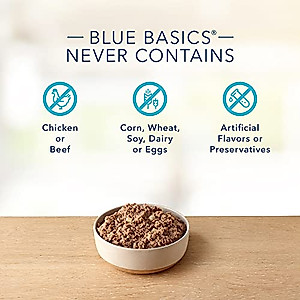 Blue Buffalo Basics Skin & Stomach Care, Grain Free Natural Senior Wet Dog Food, Turkey 12.5-oz Cans (Pack of 12)