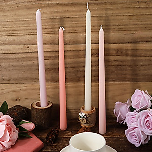 11.81'' 4pcs Taper Candles Sticks, Long Tall Thin Candles Unscented Smokeless Gradient Color Tapered Candlesticks for Table Home Dinner Wedding Festival (Pink Series)