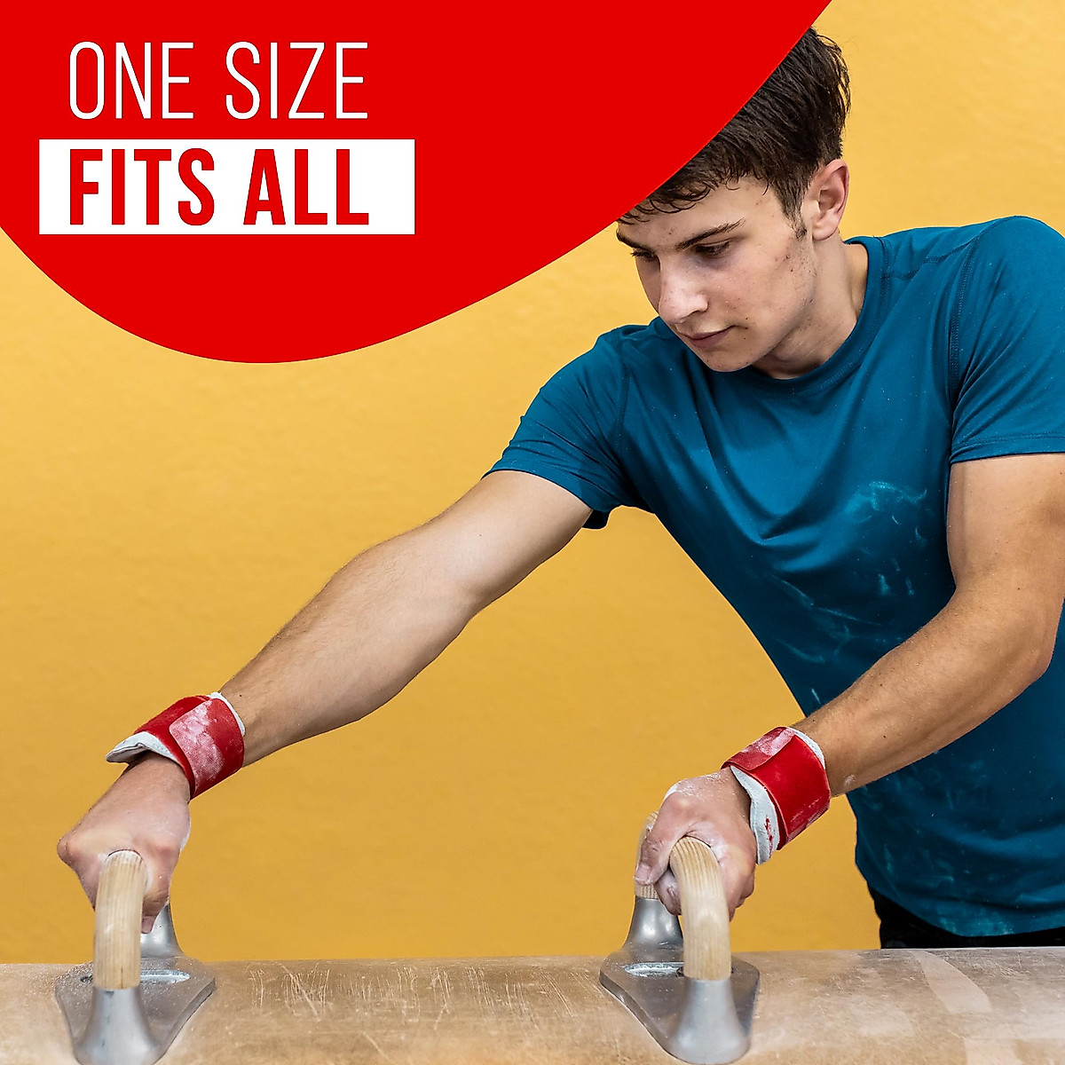 Reisport Gymnastic Wrist Support, Unisex One Size Wrist Support for Pull-up, Premium Leather Wrist Protection, Wrist Support with Hook & Loop Closure, Wrist Wraps for Weightlifting, Strength Training