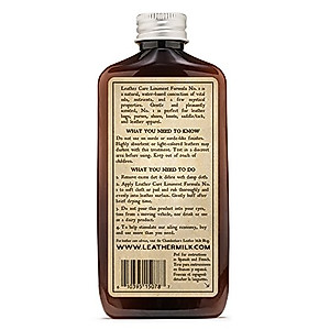 Leather Milk Conditioner and Cleaner for Furniture, Cars, Purses and Handbags. All-Natural, Non-Toxic Conditioner Made in the USA. Leather Care Liniment No. 1. 2 Sizes. Includes Premium Applicator Pad