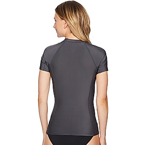 O'Neill Women's Basic Skins UPF 50+ Short Sleeve Rash Guard, Graphite, XS