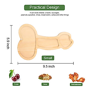 1 Pack Wood Board Cheese Aperitif Tray Charcuterie Boards, 9.5"x 5.9" Funny Kitchen Wine Meat Platter Unique Bachelorette Party Women Gifts for Housewarming Bachelor Party, Anniversary Wedding Couple