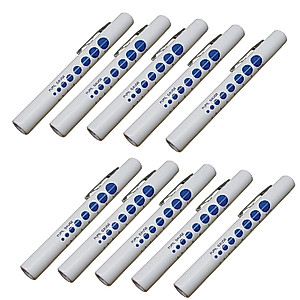 EMI White Bright LED Disposable Diagnostic Penlights with Pupil Gauges - Select Quantity (10 Pack)