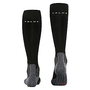FALKE Men's SK5 Ski Socks, Silk, Knee High, Ultra Light Cushion, Breathable Quick Dry, Winter Athletic Sock, Black (Black-Lightning 3171), 12.5-13.5, 1 Pair