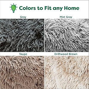 Furhaven Waterproof Throw Blanket for Dogs & Indoor Cats, Washable - Shaggy Plush Calming Long Faux Fur & Velvet Dog Blanket - Driftwood, Large