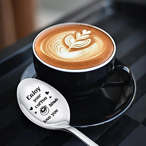 Spoon Gifts for Coffee Lovers Best Friend Friendship Gifts for Women Sister Birthday Gifts for Teen Girls Christmas Gift Ideas Expresso Spoon for Bestie BFF Gifts for Friends Coworkers Female