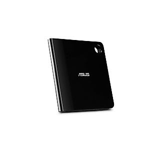 ASUS SBW-06D5H-U BDXL External Ultra Slim Blu-ray and MDisc Burner USB 3.1 USB-C 2 Cables Black