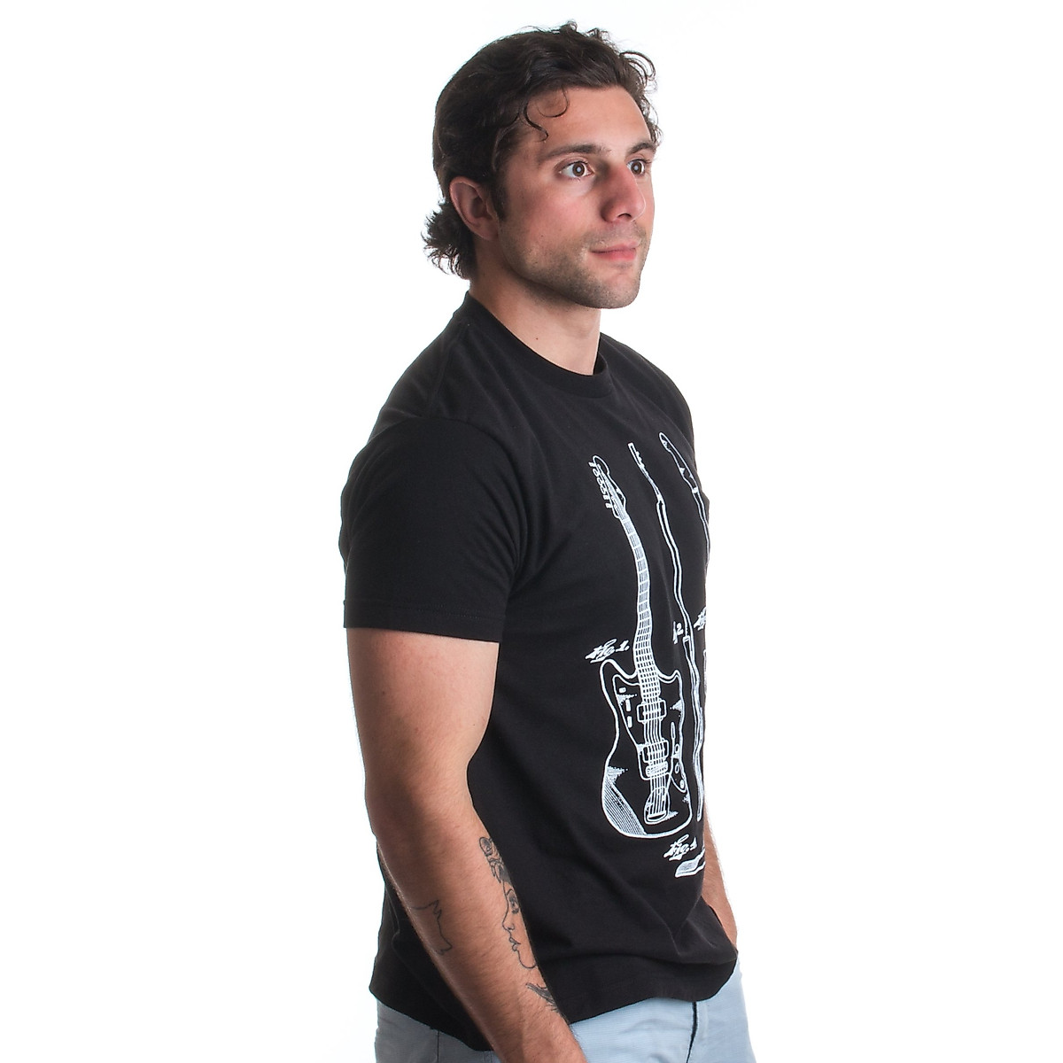 1959 Electric Guitar Patent Drawing | Music History Guitar Player Unisex T-Shirt-(Adult,XL) Black