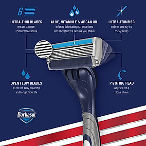 Barbasol Ultra 6 Plus Premium Disposable Razor Value Pack Bundle (3 Packs/9 Total Razors)