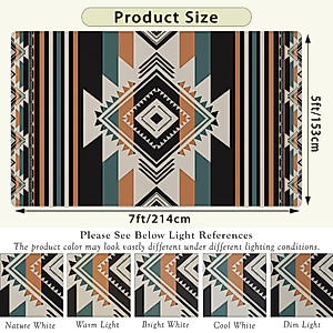 Area Rugs 5x7 Washable Rug Southwestern Living Room Area Rug Soft Anti-Skid Thin Carpet Indoor Floor Non-Shedding Carpets for Bedroom Dining Room Farmhouse Nursery Home Office