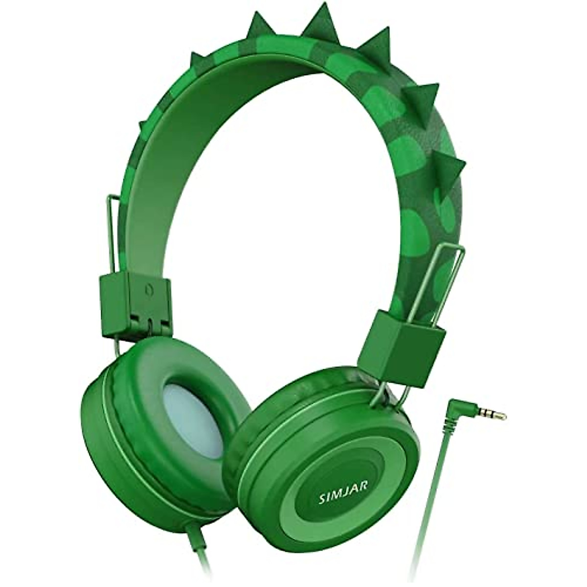 SIMJAR Dinosaur Kids Headphones with Microphone for School, Volume Limiter 85/94dB, Over-Ear Girls Boys Headphones for Kids with Foldable Wired Headphones for iPad/Travel/Tablet