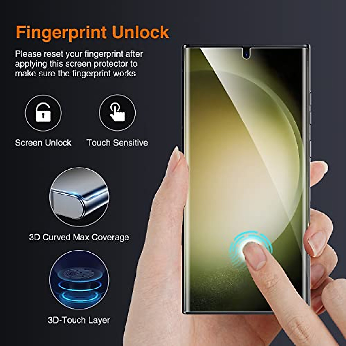 LK [2+2 Pack Compatible for Samsung Galaxy S23 Ultra Screen Protector, 2 Pack Soft TPU Film with 2 Pack Camera Lens Protector [Touch Sensitive] 3D Curved Max Coverage, Screen Protector for S23 Ultra